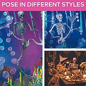 Fun Express 73", 6 Ft, Life Size Original Mermaid Skeleton decor Halloween Decoration, Plastic, Posable, Outdoor and Indoor Use, Halloween and Mystical Decor