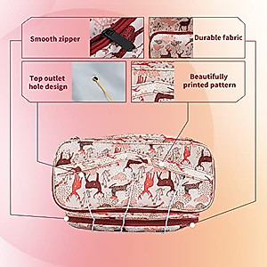 LOOEN Knitting Bag Large Size,Yarn Storage Organizer Tote Bag Holder Case Cuboid with Zipper Closure and Pocket for Knitting Needles Crochet Hooks Project Accessories,Easy to Carry