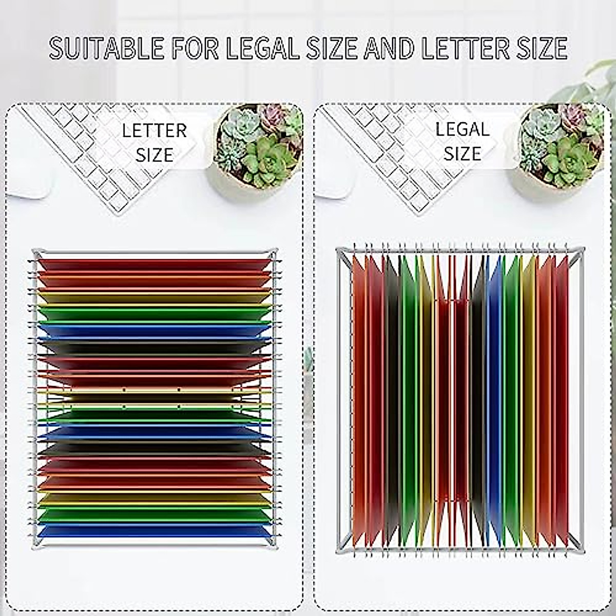 TOPCJ Legal/Letter Size Hanging File Folder Frame,File Cabinet Desk Organizer,Hanging File Folders Frame,Filing Cabinet for Expanding/Single Folders,Easily Assembly,Not suitable for Drawer