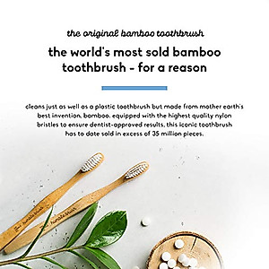 The Humble Co. Bamboo Toothbrush & 3 Toothbrush Heads Vegan and Eco Friendly Toothbrushes for Sustainable Zero Waste Oral Care, BPA Free Soft Bristle Toothbrush (Purple)