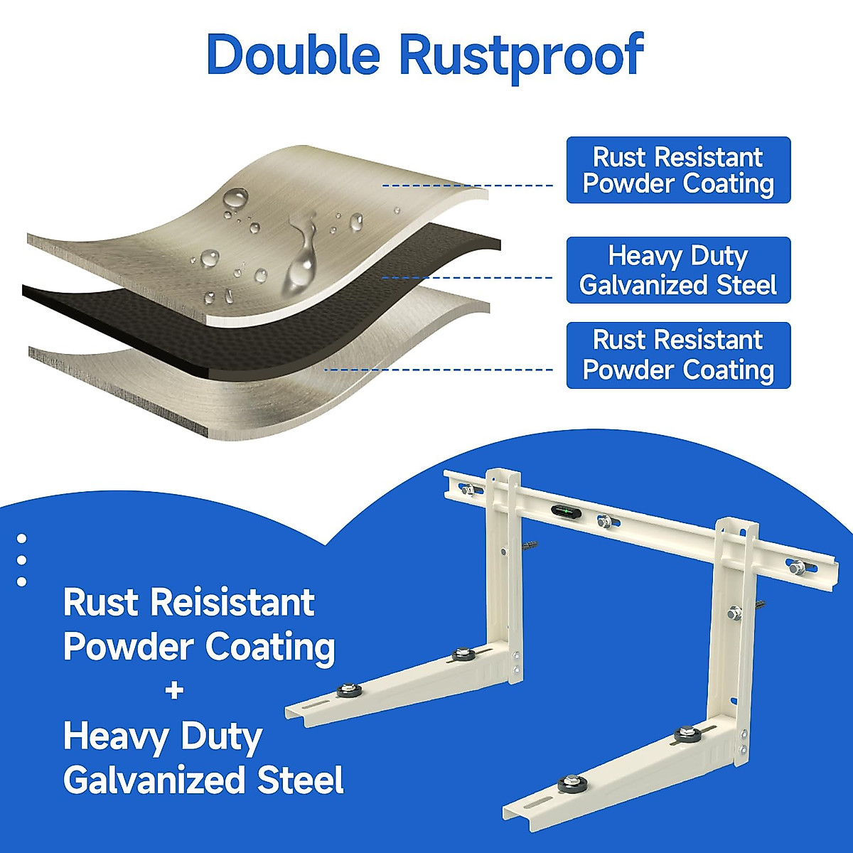 Cestluck Mini Split Mounting Brackets, Mini Split Bracket with Crossbar for Mini-Split AC 7000 BTU to 12000 BTU