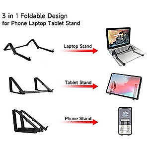 MIUZMORE Laptop Stand, Portable Magic Folding Laptop Stand Acrylic Laptop Stand for Office Desk laptops, Mobile Phones and Tablets, and can be Used Freely in cafes, Libraries, and Offices（Black）