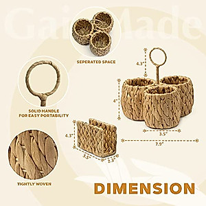 GAIAMADE Wicker Utensil Caddy Bundle, Silverware Organizer, Wicker Flatware Organizers, Cutlery Holder With Tissue Holder