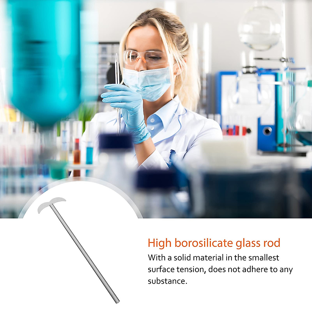 Electric Stirring Rod Overhead Stirrer Mixer Shaft Stainless Steel Mixing Paddle Chemistry Experimental Stirring Bar for Flask in Lab