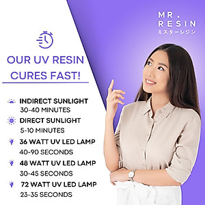 UV Resin - Mr. Resin 1kg Crystal Clear UV Epoxy Resin for Crafts, Jewelry Making, Keychains, Molds, Doming, Rock Painting - Fast Curing with UV Lamp, LED, and Sunlight