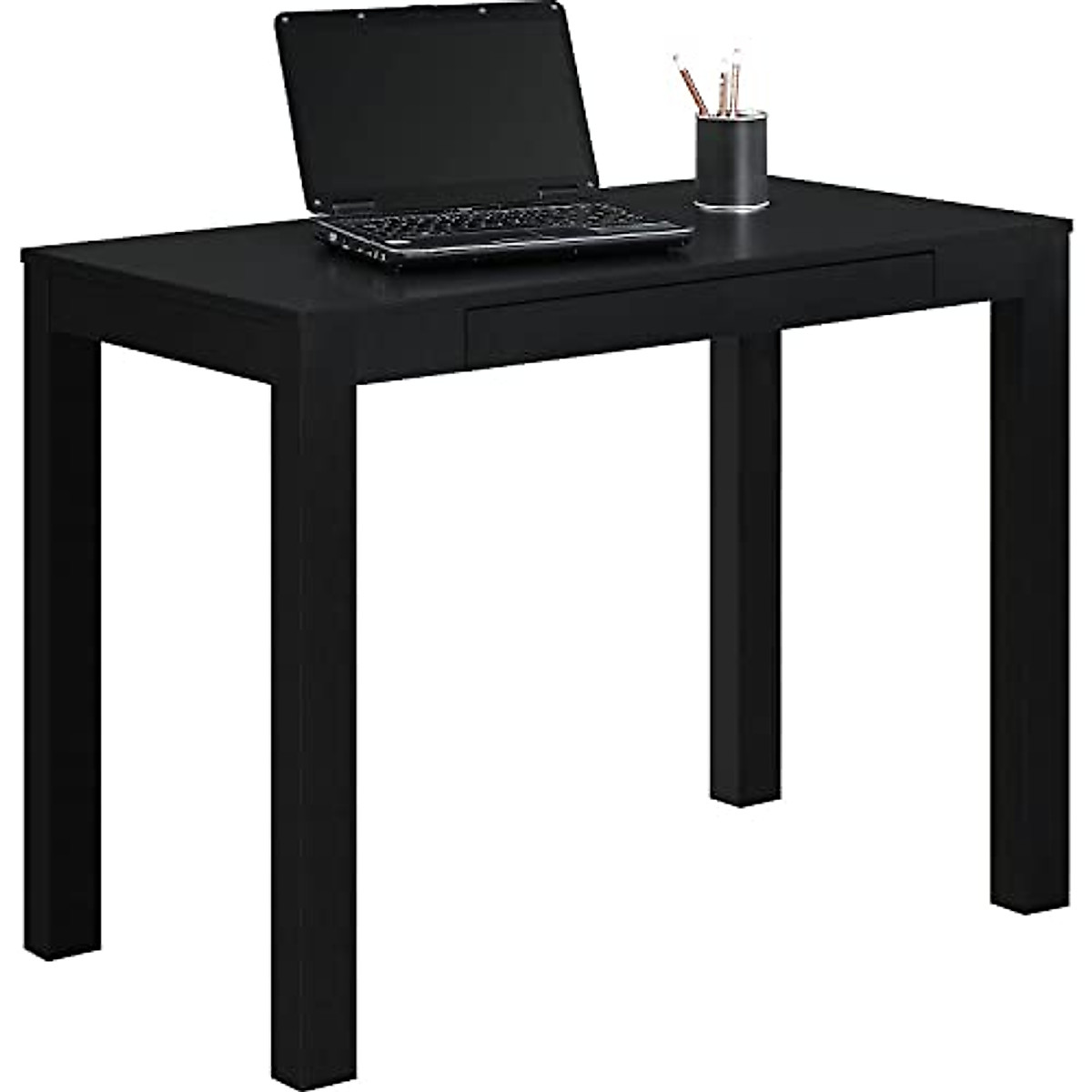 Ameriwood Home Parsons Desk with Drawer, Black , 19.7D x 39W x 30H in