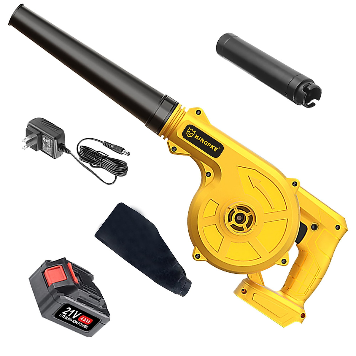 Leaf Blower Cordless with Battery and Charger, Battery Powered Electric Leaf Blower, 2-in-1 Portable Mini Leaf Blower &Vacuum for Lawn Care, Dust/Snow Blowing