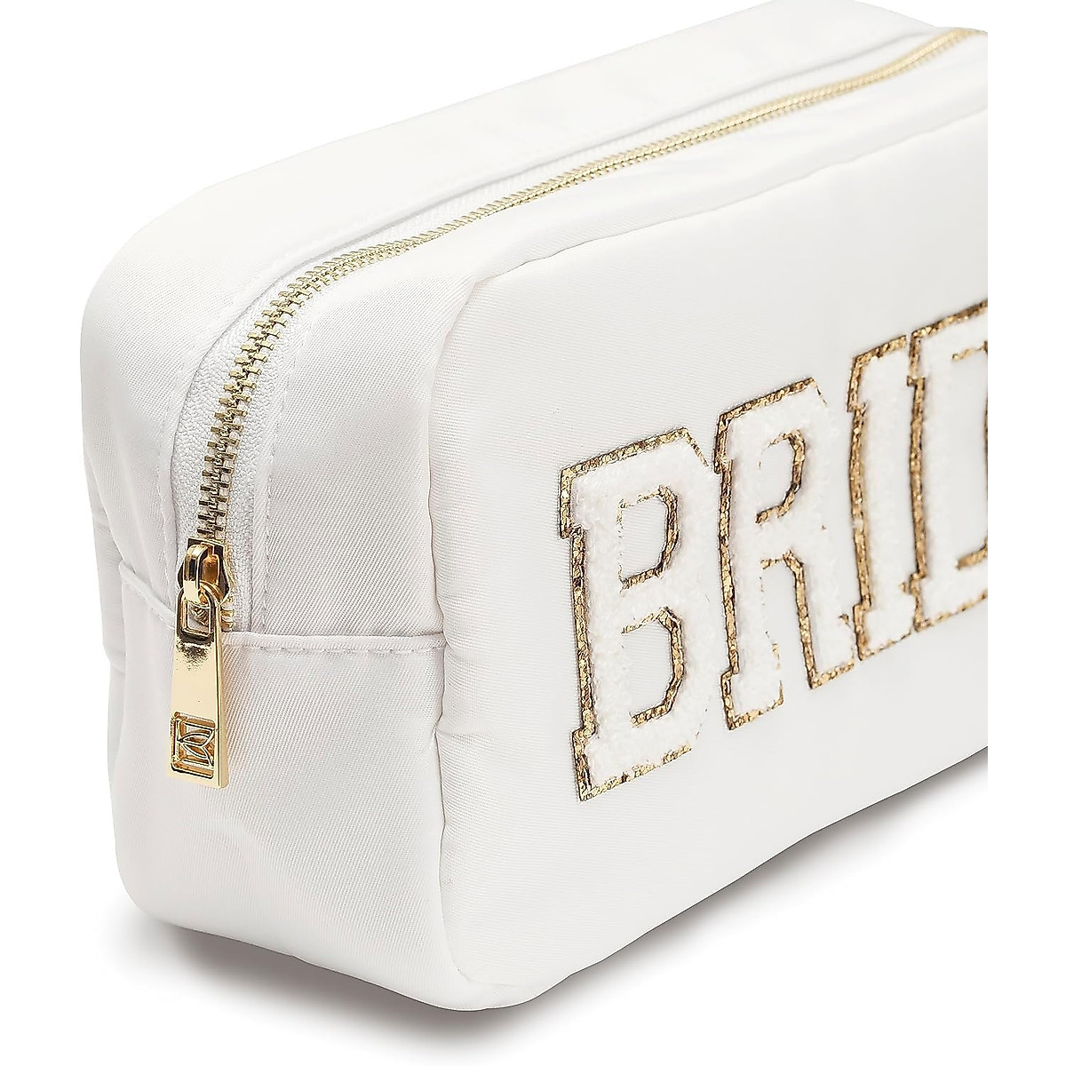 White Nylon Bride Pouch or Bag, travel, Bride bag, Bride makeup bag, Gift for brides, Bride essentials, Gift for her, Bride travel kit, Things for bride, Future mrs, White, Valentine's Day