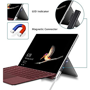 SUPERNIGHT Surface Connect to USB C Charging Adapter 15V 3A, Compatible for Microsoft Surface Pro X/7/6/5/4, Surface Laptop3/2/1, Surface Go/Book[1 PC Only]