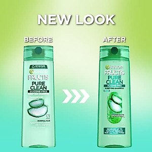 Garnier Fructis Pure Clean Shampoo, Paraben-Free Silicone-Free with Aloe Extract and Vitamin E, 12.5 Fl Oz Bottle