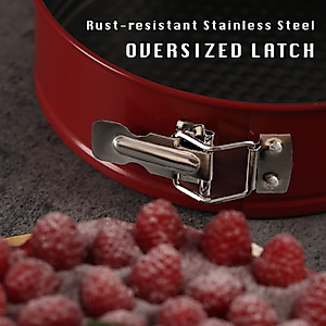 Springform Pan set, Nonstick Leakproof 3 Pcs(4"/7"/9") Cake Pan Bakeware Cheesecake Pan with 3 PcsIcing Spatula, Baking Pan, Round Cake Pans, Cake Decorating Kit, Baking Supplies, Cake Mold-Red