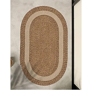 Tly Home-Beige Striped-Jute Door mat Rug -Jute Mats 19.6 x 31.50 Inches -Naturel Mats-Patterned Door Front-Bath Mat-Rug Mats Natural-Balcony mats-Gift- Houseware-Home Decore-Natural Welcome Doormat