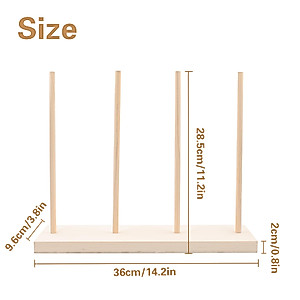 Wooden Ribbon Storage Rack Spool Holder Ribbon Organizer Storage Organizer for Sewing Craft Wreath Mesh Crochet Thread Tulle Roll Washi Tape Craft Gift Arts Florist Wrapping