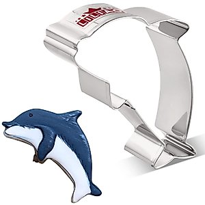 LILIAO Dolphin Cookie Cutter, 4", Biscuit Bread Sandwich Cutters, Stainless Steel