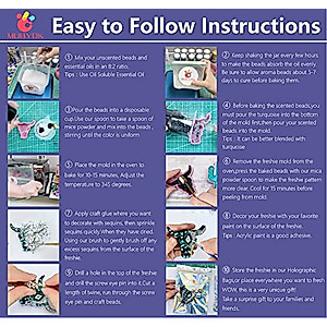 MUBYOK M139 57PCS Car Freshies Supplies Starter kit, DIY Freshie Making kit with Unscented Aroma Beads,Freshies Silicone Molds and Accessories (Make 4 freshie)