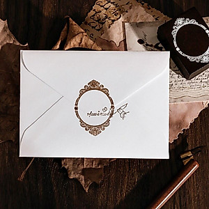 Rubber Stamps,Vintage Hollow Border Standard Stamp Frame Wooden Rubber Stamps for Card Making Journal Planner Scrapbooking Craft Supplies 7x5.3x2.4cm Style E