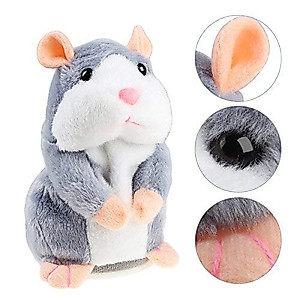 Talking Hamster Plush Toy Repeat What You Say, Talking Stuffed Animal Talk Back Hamster Toy for Kids, Talking Repeating Record Interactive Hamster Toy for Birthday Funny Gift Kids Early Learning