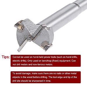 uxcell Forstner Drill Bits 20mm, Tungsten Carbide Wood Hole Saw Auger Opener, Woodworking Hinge Hole Drilling Boring Bit Cutter, 2pcs (Gray)