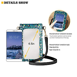HUGS IDEA Lightweight Leather Phone Purse Fashion Dragonfly Pattern Crossbody Bag Mini Cell Phone Touch Screen Purse Shoulder Bag