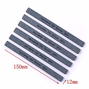 CHEERBRIGHT 400# 6pcs Green Carbon Whetstone Stone Set Sharpening OilStone Kit (5.9x0.47x0.24Inch)