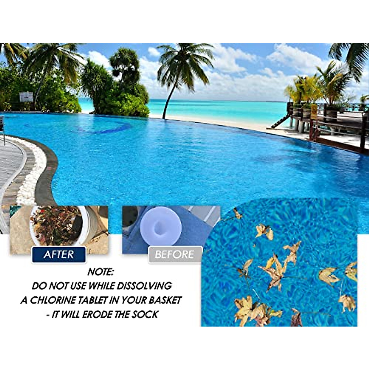 APLUSTE 30-Pack of Pool Skimmer Socks, Pool Filter Socks for Filters, Baskets, and Skimmers - The Ideal Sock/Net/Saver to Protect Your Inground or Above Ground Pool