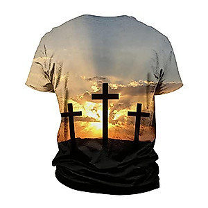 Men's Summer Crewneck Blouses for Leggings Basic Tees Hide Belly Generic Casual Tops Floral Printed Button Down Shirt 2023 Fashion Henley Shirts Bohemia Tops Loose T-Shirts Short Sleeve