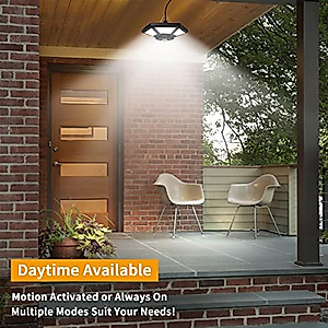 Yomisga Solar Powered Shed Light Daytime Available Solar Pendant Lights Outdoor with Remote Control, Timer, Motion Sensor & 5 Lighting Modes, 180 LED Solar Indoor Lights for Home, Shop, Garage, Barn…