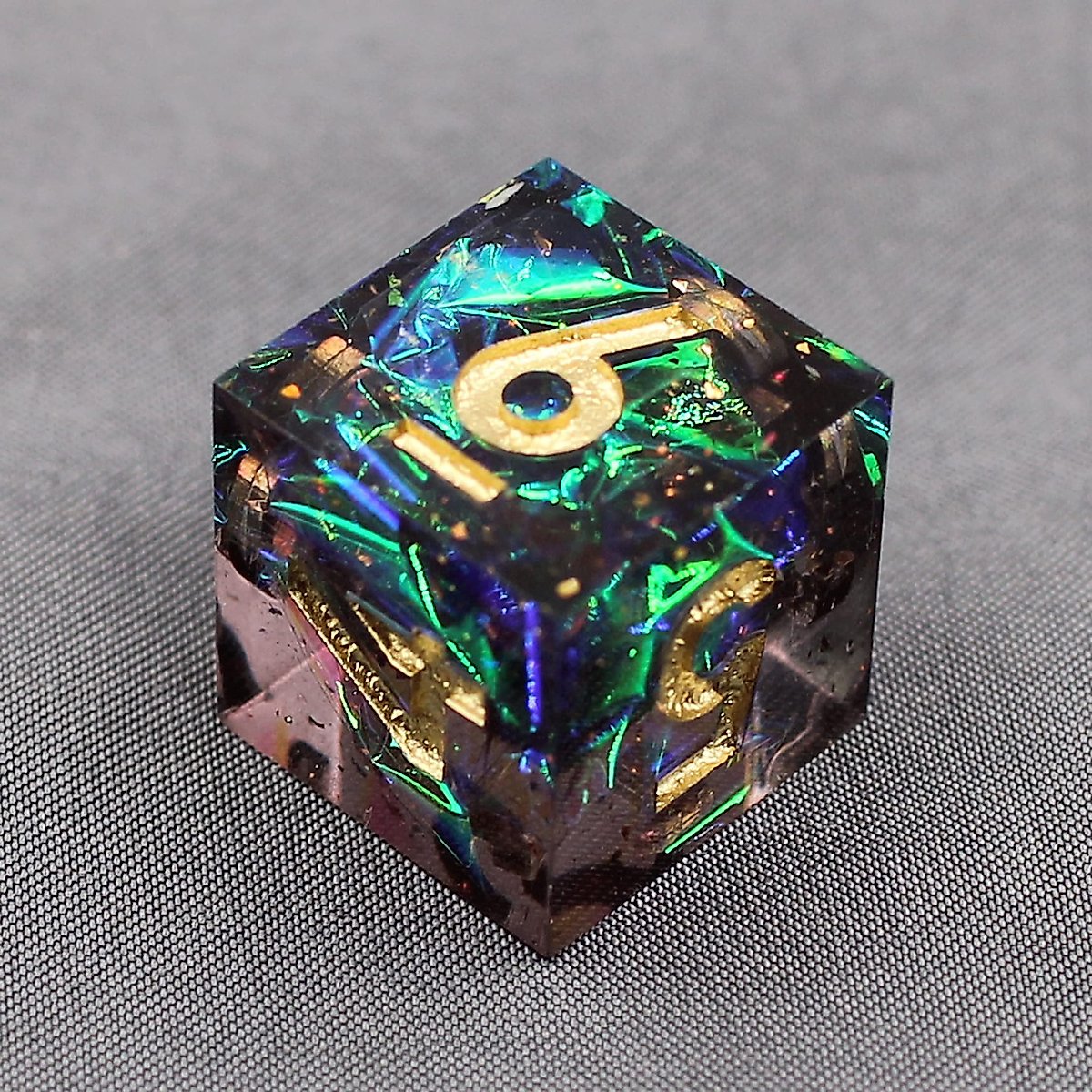 Mini Planet Galaxy Dark Single D6 Dice for TTRPG Dungeons and Dragons and Other Role Playing Game Iridescent Holographic Dice Sharp Edge Dice D6 Galaxy Dark D6