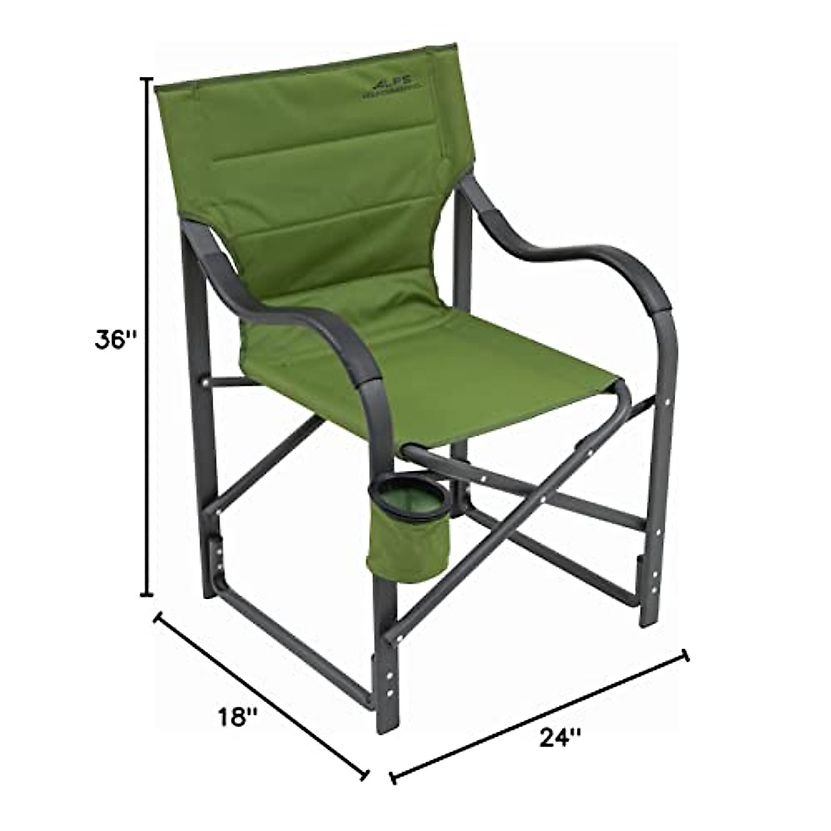 ALPS Mountaineering Camp Chairs for Adults - Comfortable Padded Polyester Fabric Over Sturdy Wide Aluminum/Steel Frame with Tall Back, Folds Flat, Cactus