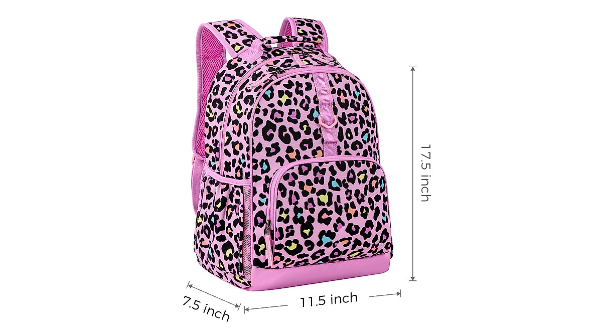 Cute Cheetah Backpack for Girls - Elementary School Bag