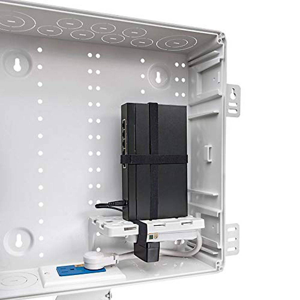 Leviton 49605-AUB Plastic Universal Shelf Bracket for Structured Media Center, White