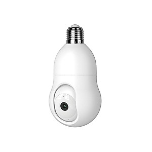 NU-SET Light Bulb Camera, Smart WiFi Home Security Camera with Pan-Tilt Panoramic View, 4MP, White