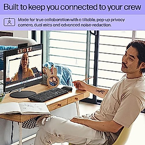 HP 23.8 inch All-in-One Desktop PC, FHD Display, AMD Ryzen 5 7520U, 16 GB RAM, 1 TB SSD, AMD Radeon Graphics, Windows 11 Home, 24-cr0040 (2023)