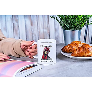 Generic Funny Coffee Mug, I May Look Calm But In My Head I've Pecked You 3 Times. Cup For Chicken Lovers. |M581|, White, 11 OZ