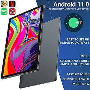 Android Tablet 10.1 Inch 64GB Storage 4GB Ram, 2024 Latest Tablet with Octa-Core Chip, 512GB Expandable 13MP Camera, 6000mAh Battery, GPS, Bluetooth, WiFi, USB-C, HD Touchscreen Tablets(Gray)