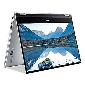Acer 2022 Convertible 2-in-1 Chromebook-14inch Frameless FHD IPS Touchscreen, Ryzen 3 Up to 3.35GHz, 4GB Ram, 64GB SSD, Backlit Keyboard, 6th Gen WiFi, Metal Chassis, Chrome OS(Renewed) (Dale Silver)