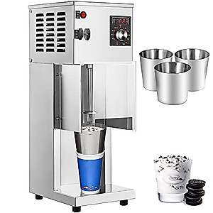 VEVOR 800W Electric Ice Cream Mixer Machine, 110V Ice Cream Blender, 10-Speed Levels Adjustable, Soft Serve Ice Cream Machine w/Splash-Proof Bezel, Commercial Ice Cream Make, Includes 3 Hand Cups