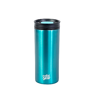 COOL GEAR 2 Pack 16 oz Amelia Coffee Travel Mug with Spill Resistant Slider Lid - Pink/Teal
