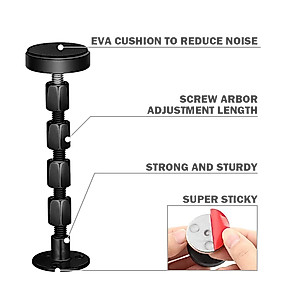 Neatbuddy 2PC Black Adjustable Bed Frame Anti-Shake Tool , Headboard Stoppers with Free Furniture Pad, Protect The Wall from Banging (1.18-4.92in)