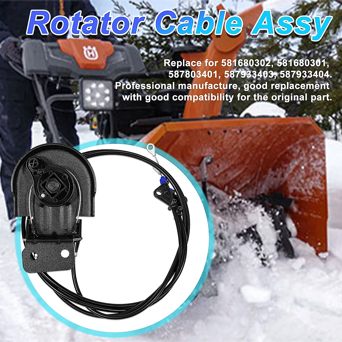 johntruck Rotator Cable Assy for Husqvarna ST224 ST224P ST227P ST230P ST324 ST327 ST330 & Poulan PR241 PR242 PR271 PR300, Replace for 581680302 581680301
