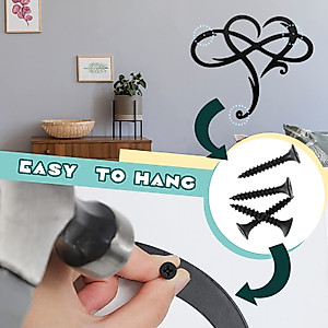 Moxweyeni 2 Pieces Metal Heart Wall Decor Black Love Sign Wall Art Geometric Wall Decor Cutout Metal Family Wall Signs for Home Garden Office Indoor Outdoor Decorations