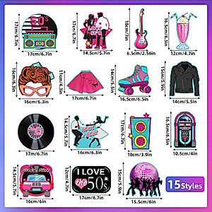 ZCPTZ 60 Pcs 50s Party Decorations 1950's Rock and Roll Party Decorations Hanging Swirls Ceiling Decor Soda Sock Hop Grease Decorations for 50's Theme Retro Disco Vinyl Record Music Party