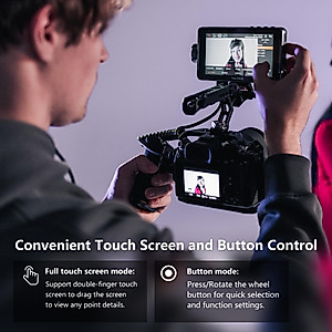 VILTROX DC-550 Touch Screen DSLR Camera Field Monitor 1200 Nits High-Bright 5.5 inch DSLR Camera Monitor with Sunshade Hood/Battery 3D LUT HDR 4K HDMI in and Out Exposure Focus Assist Waveform Monitor