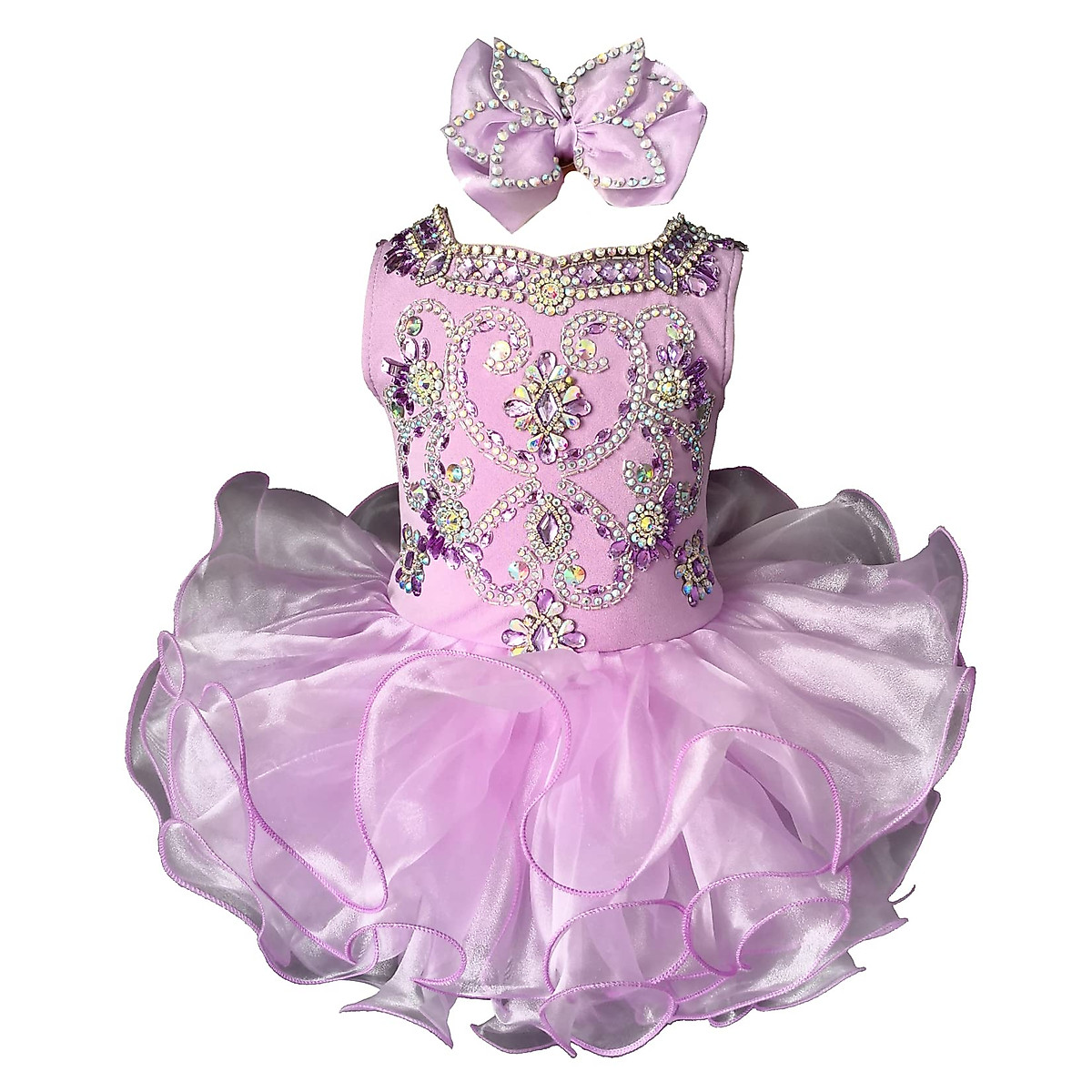 Jenniferwu G090 Infant Toddler Baby Newborn Little Girl's Pageant Party Birthday Dress Lilac Size 18-24M