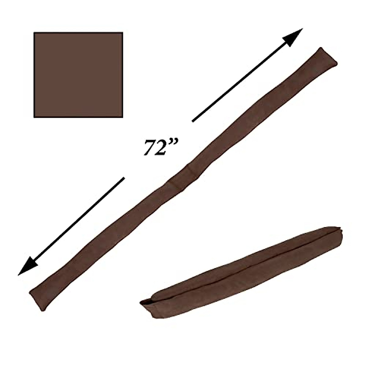 Home District French Door Draft Stopper - Weighted Under Door Draft Blocker, Apartment Noise Blocker, Window Draft Dodger, Winter Door Insulation Strip - 72 Inches Long - Chocolate Brown