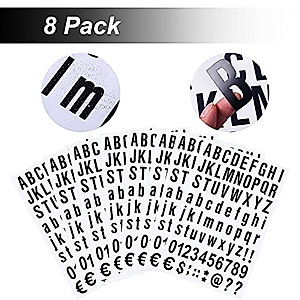 8 Sheets Self Adhesive Vinyl Letters Numbers Kit, Mailbox Numbers Sticker for Mailbox, Signs, Window, Door, Cars, Trucks, Home, Business(2 Inch,Black)