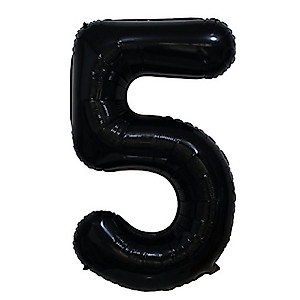 Tellpet Black Number 5 Balloon, 40 Inch