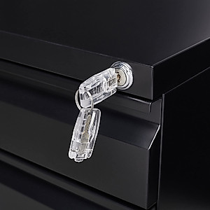 FIVESHOW 3-Drawer Mobile File Cabinet with Lock, Office Storage Filing Cabinet for Legal/Letter Size, Pre-Assembled Metal File Cabinet Except Wheels Under Desk(Black) (Black)