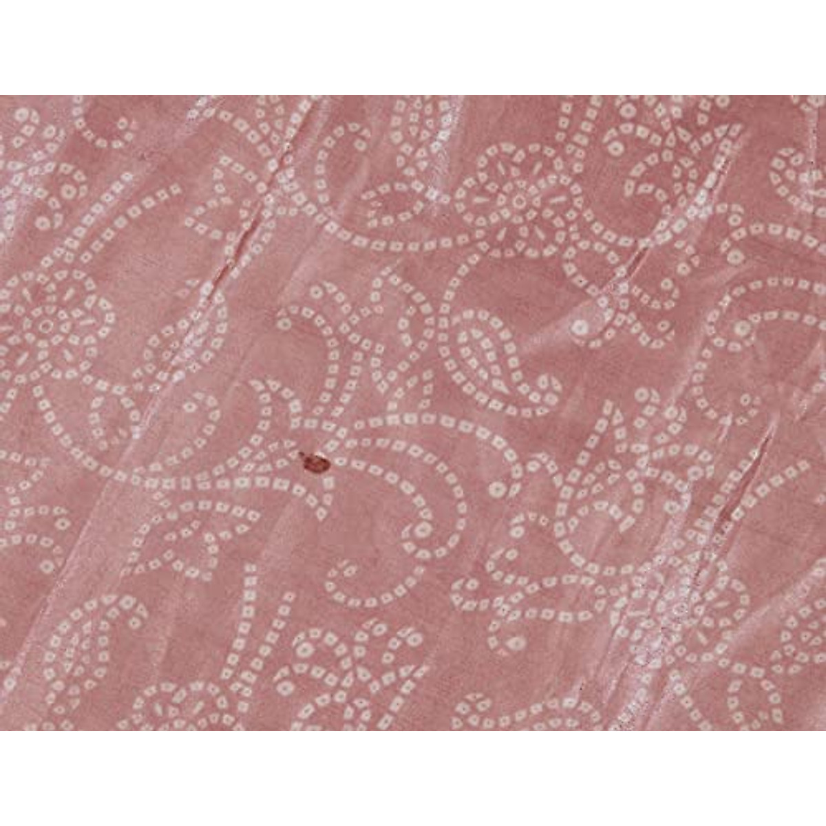 Peegli Vintage Bandhani Printed Saree Pink Recycled Fabric Silk Blend DIY Craft Sari
