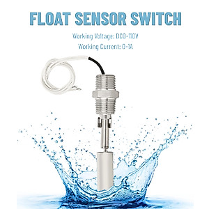 DC0-110V Liquid Water Level Sensor, Sensor Switch, Male Thread 1/2 NPT 304 Stainless Steel, Suitable for Liquids of Different densities, pressures and temperatures